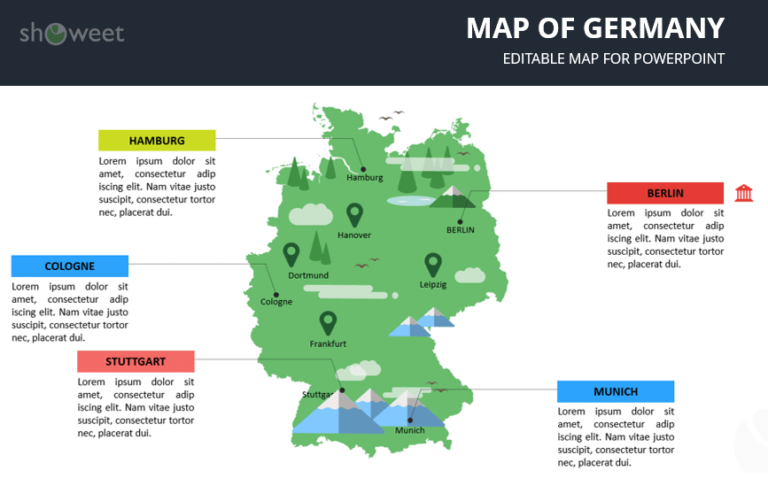 Map of Germany Templates for PowerPoint - Showeet