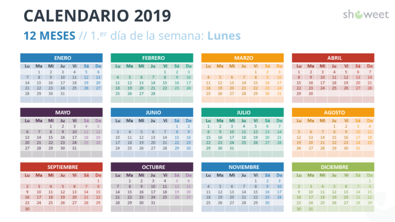 Calendario 2019 para PowerPoint (Español)