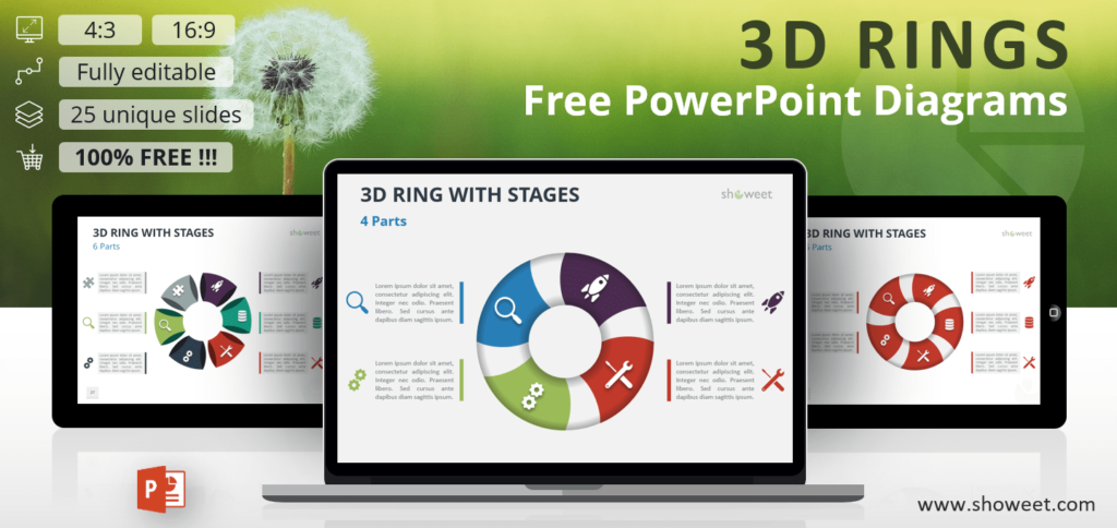 3D Ring Diagrams for PowerPoint