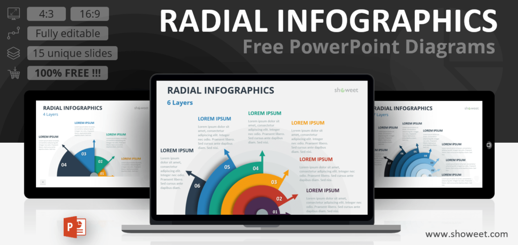 Radial Infographics for PowerPoint - Showeet.com