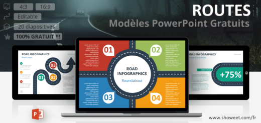 Modèles Infographiques de Routes pour PowerPoint - Showeet.com