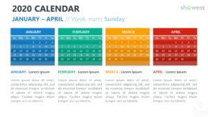 2020 Calendar for PowerPoint and Google Slides - Showeet.com