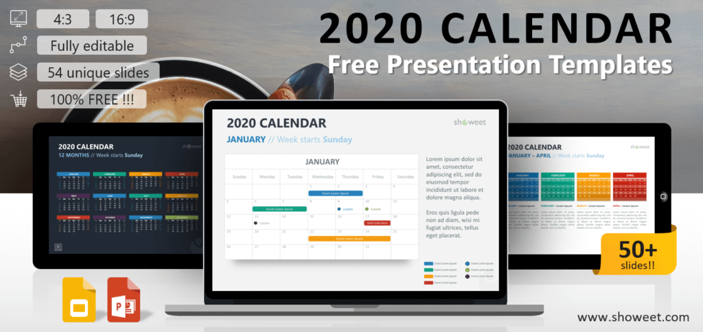 Free Calendar Google Slides and PowerPoint templates