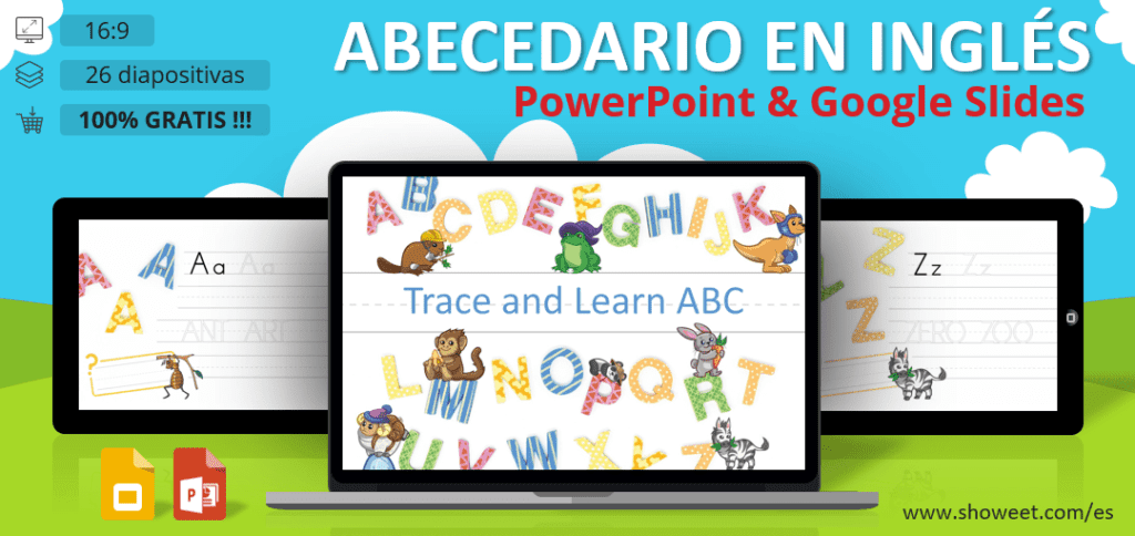 Abecedario en inglés - Fichas PowerPoint y Google Slides