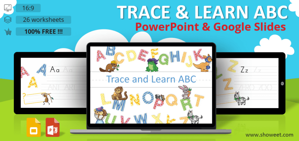 Trace and Learn ABC - PowerPoint and Google Slides Worksheets