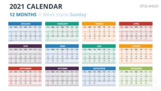 2021 Calendar for PowerPoint and Google Slides - Showeet.com