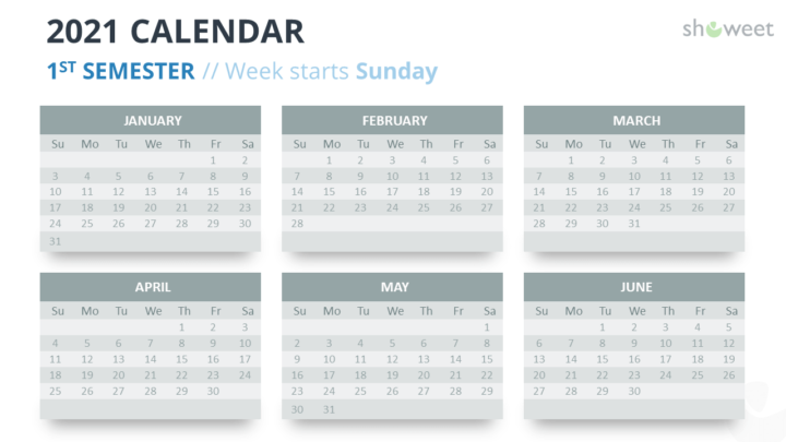 2021 Calendar for PowerPoint and Google Slides - Showeet.com