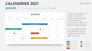 Calendrier 2021 pour PowerPoint et Google Slides - Showeet.com