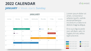 2022 Calendar for PowerPoint and Google Slides - Showeet