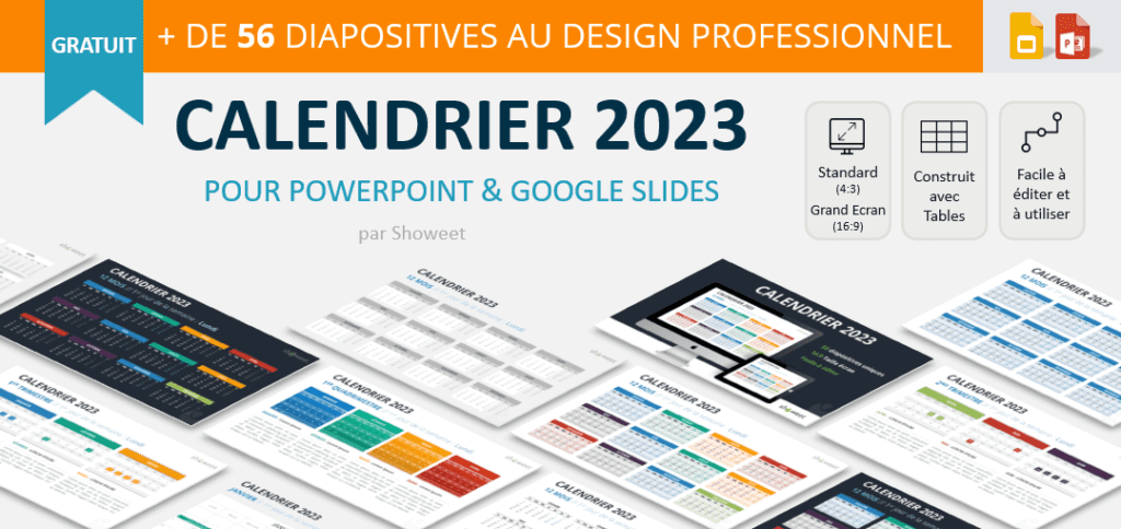 Calendrier 2025 pour PowerPoint et Google Slides