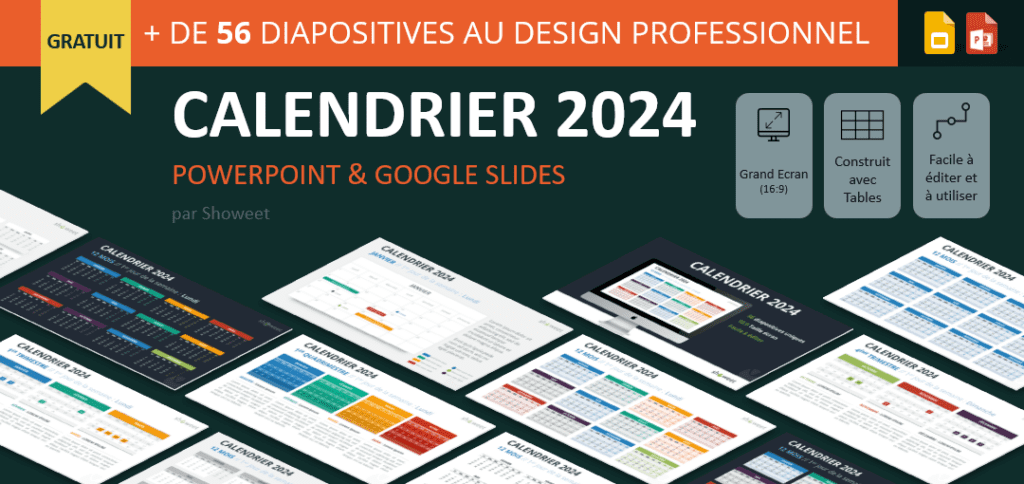 Modèle Calendrier 2024 pour PowerPoint et Google Slides ...
