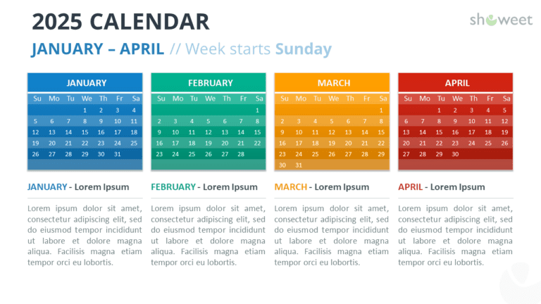 2025 Calendar Templates for PowerPoint & Google Slides