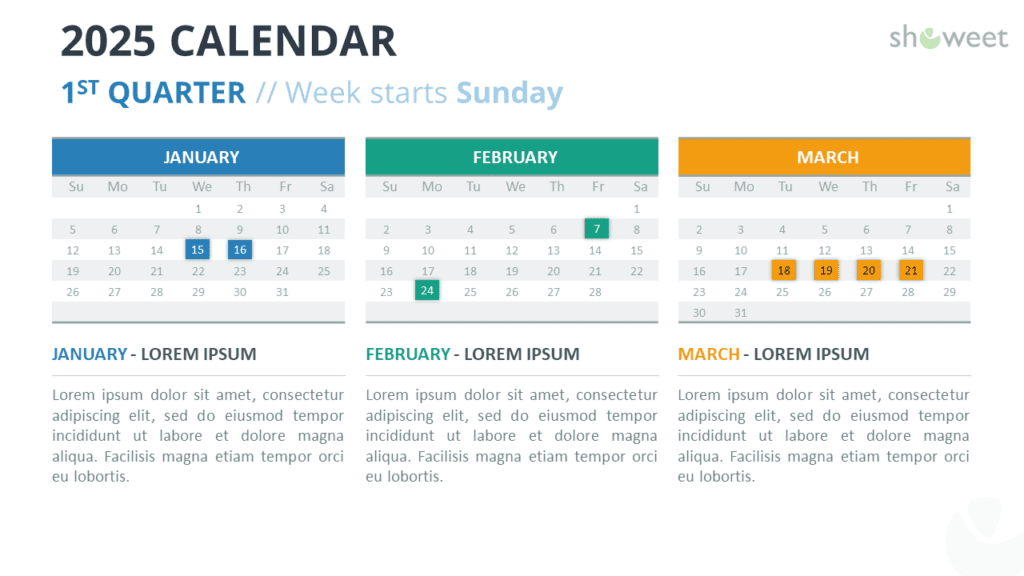 2025 Calendar Templates for PowerPoint & Google Slides