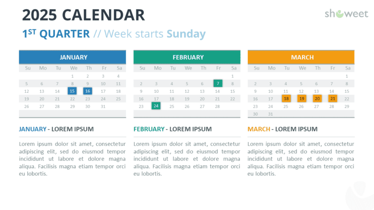 2025 Calendar Templates for PowerPoint & Google Slides
