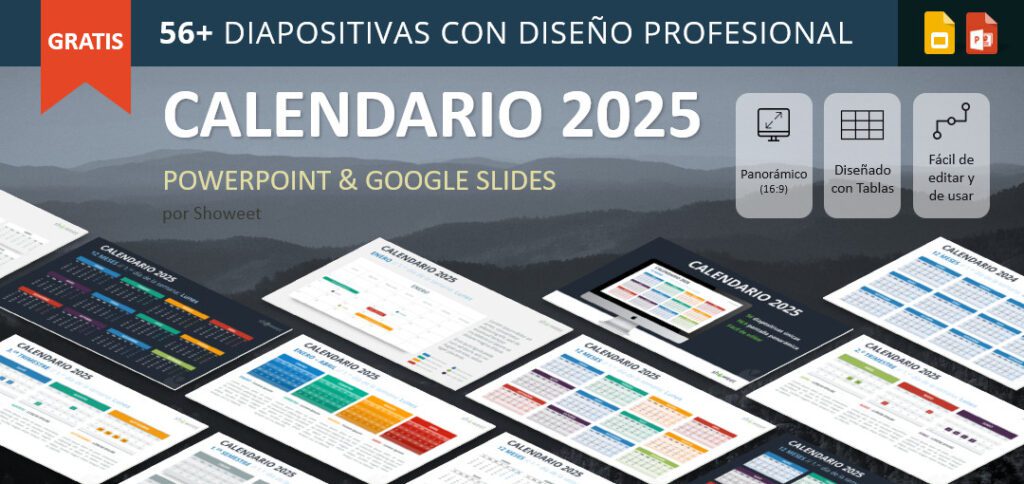 Plantillas gratis Calendario para Google Slides y PowerPoint